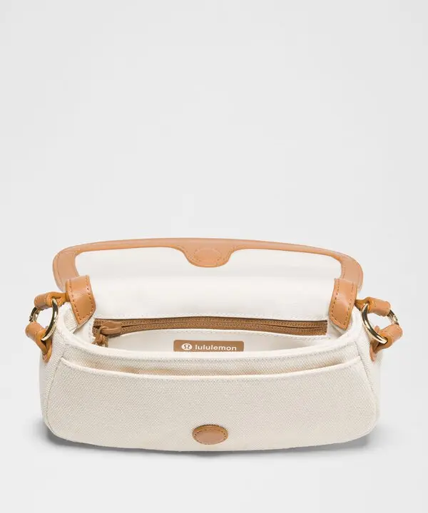 Lululemon Canvas Mini Bag In Natural/Chestnut Brown - 60% Off